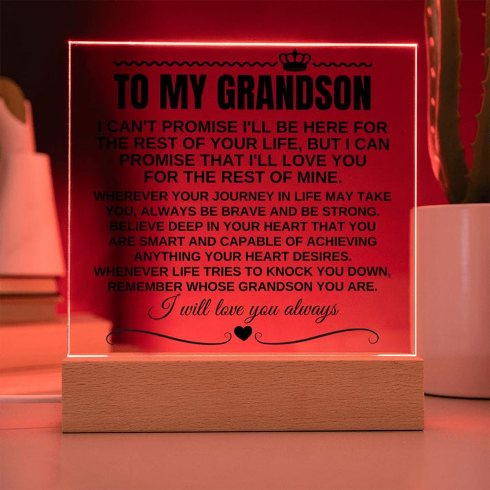 To My Grandson "Remember Whose Grandson You Are" Acrylic Plaque with L ...
