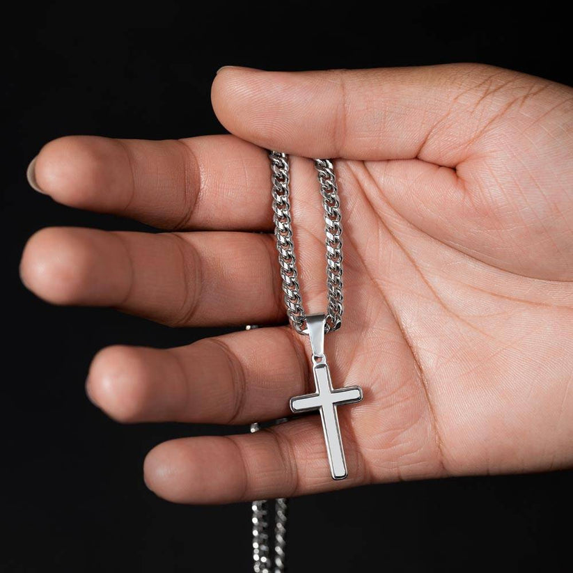 To My Son - Cuban Link - Artisan Cross - Gift Set - SS542S – Sugar ...