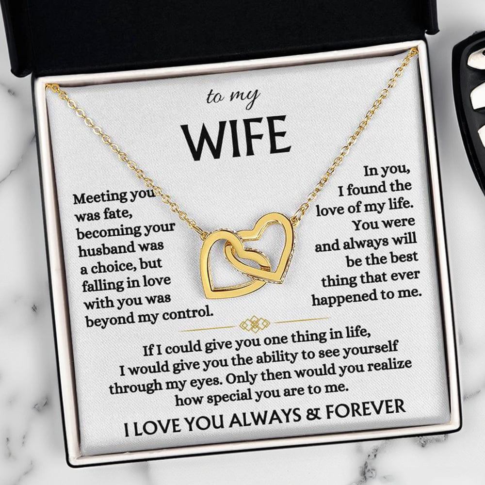 To My Wife - 18k Interlocked-Hearts Necklace Gift Set - SS568V3 – Sugar ...