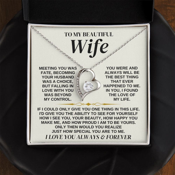 To My Beautiful Wife Personalized Forever Love Necklace Gift Set S Sugar Spring Co